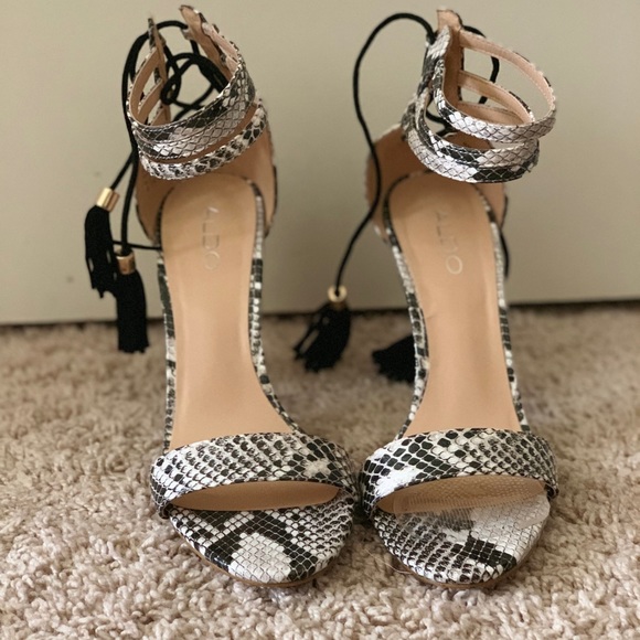 Aldo | Shoes | Snakeskin Strappy Aldo Heels | Poshmark